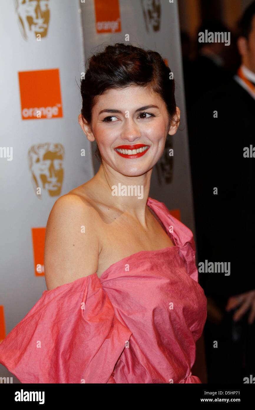 French actress Audrey Tautou arrives for the 2010 Orange British ...