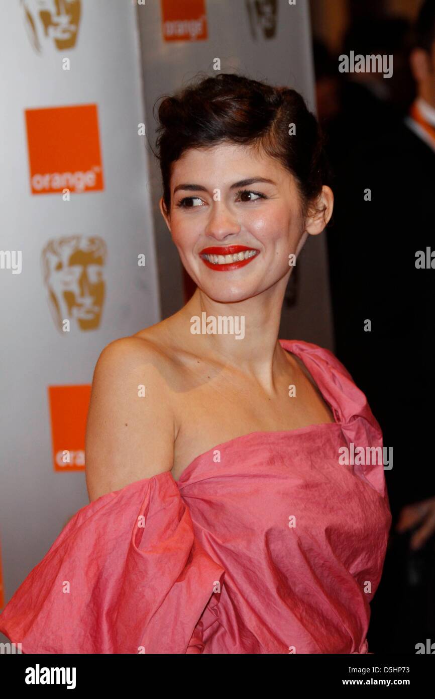 French actress Audrey Tautou arrives for the 2010 Orange British ...