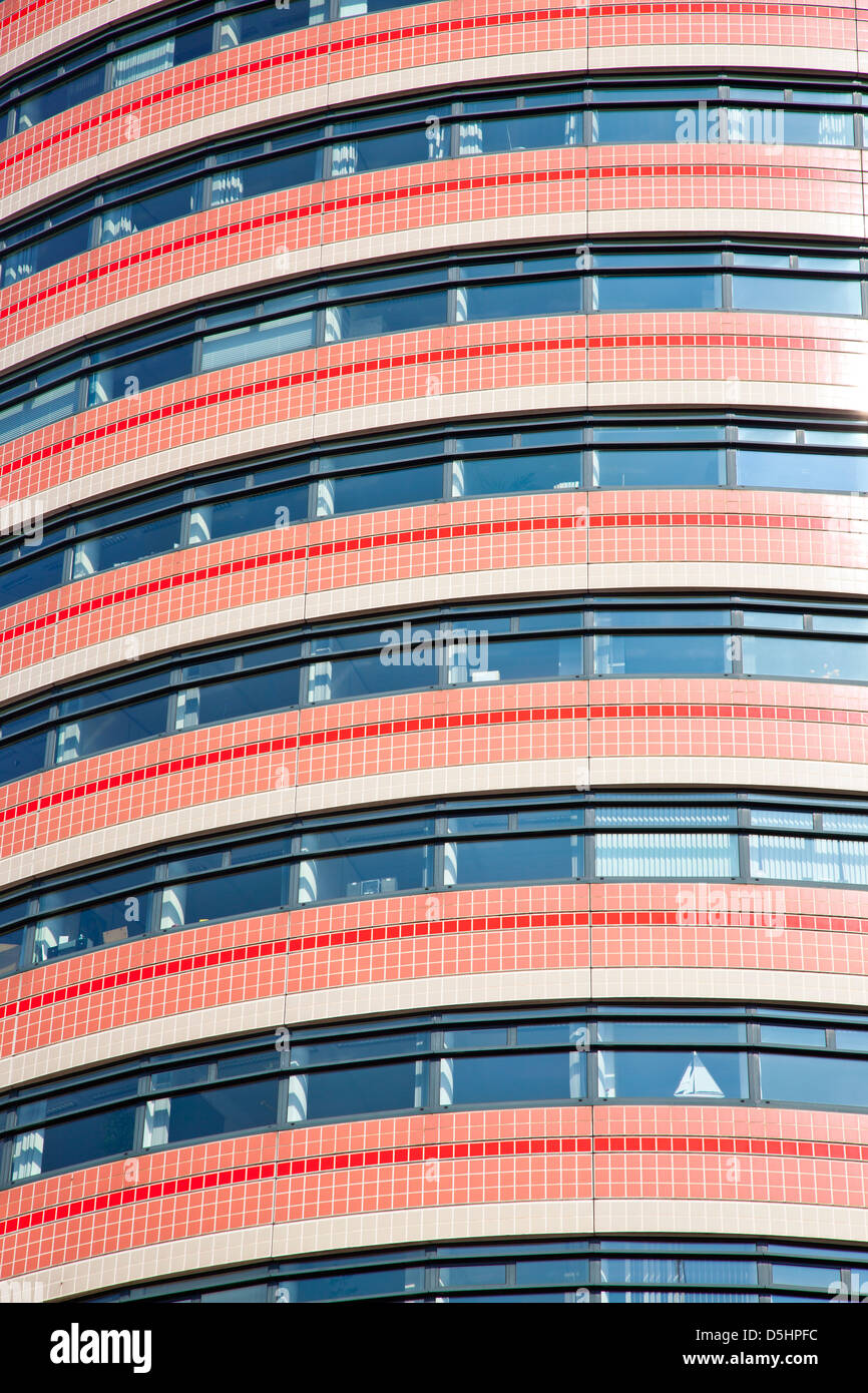 Modern red office with windows Stock Photo - Alamy