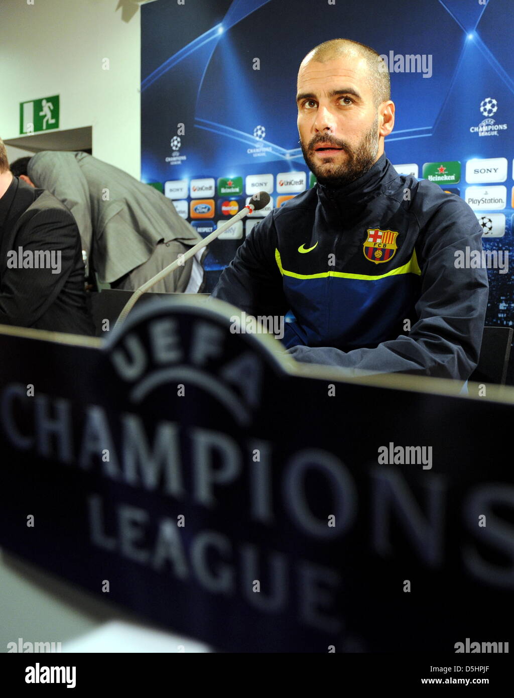 Josep Guardiola, head coach of Spanish soccer club FC Barcelona ...