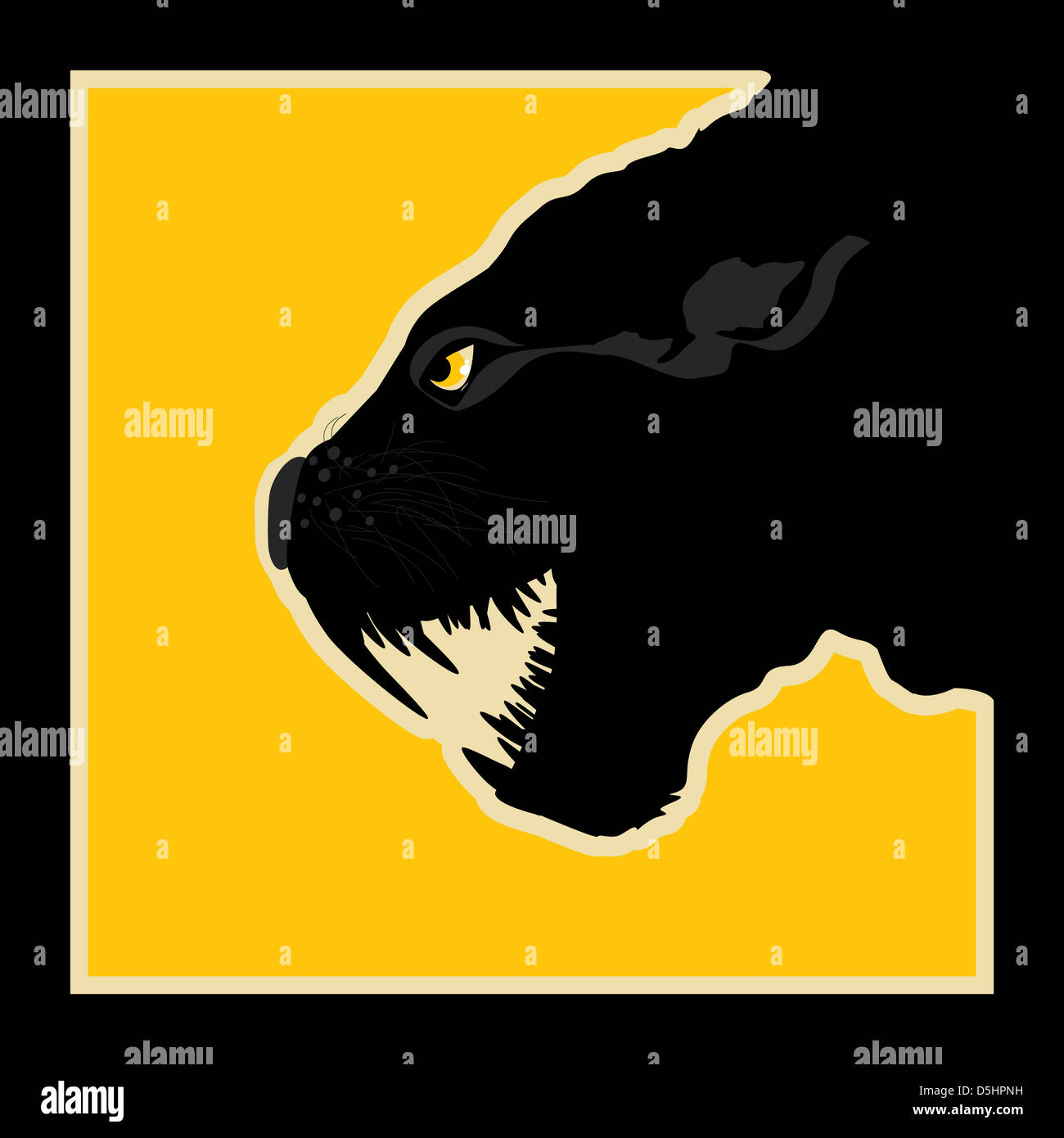 Silhouette of a black panther, warning sign Stock Photo - Alamy