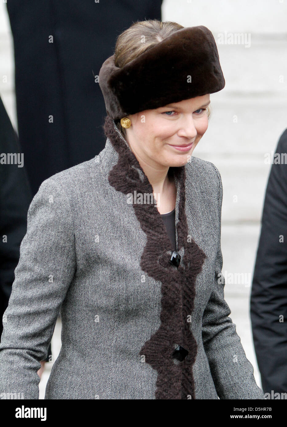 Princess Mathilde of Belgium arrives for a special mass commemorating ...