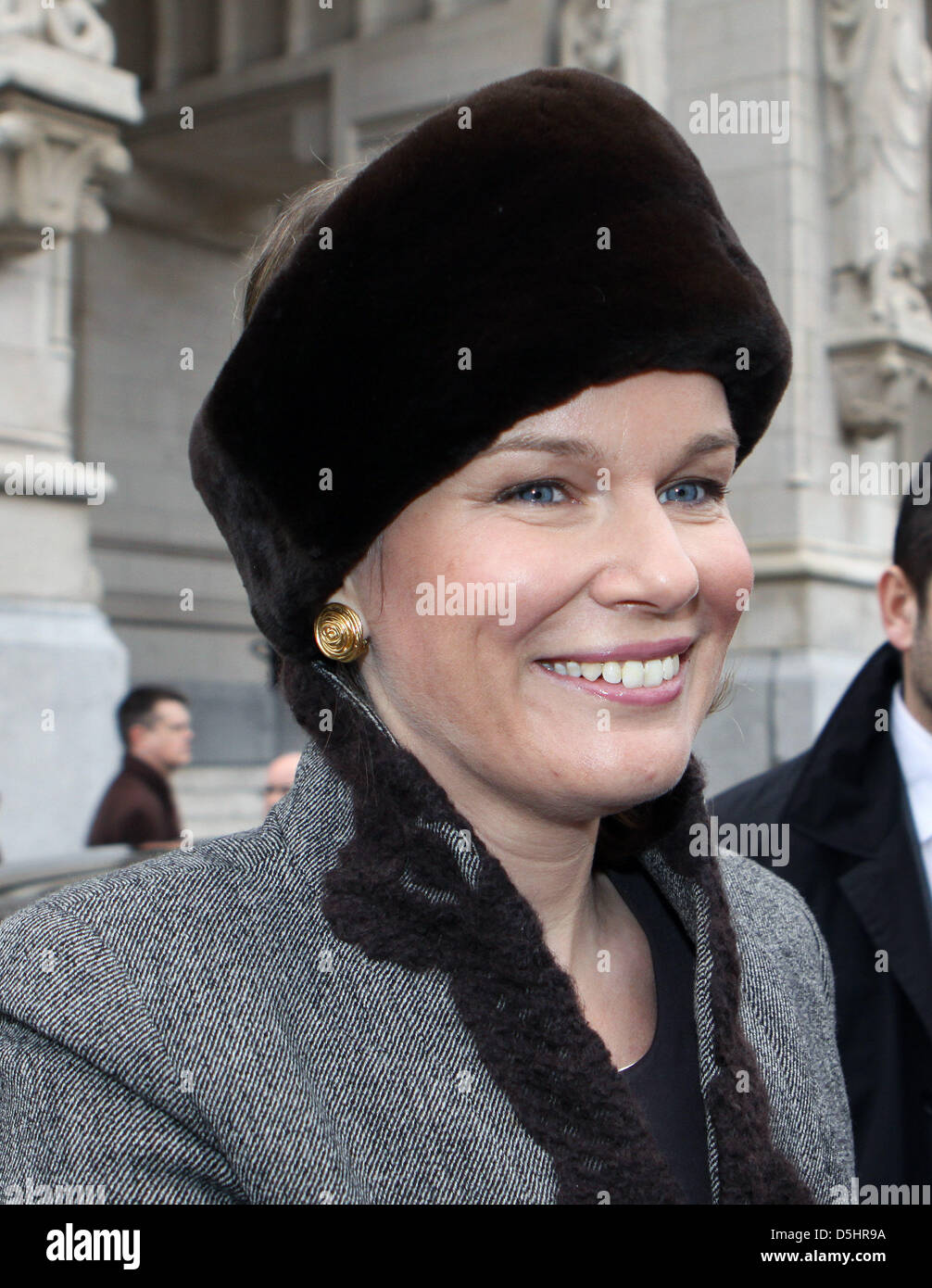 Princess Mathilde of Belgium arrives for a special mass commemorating ...