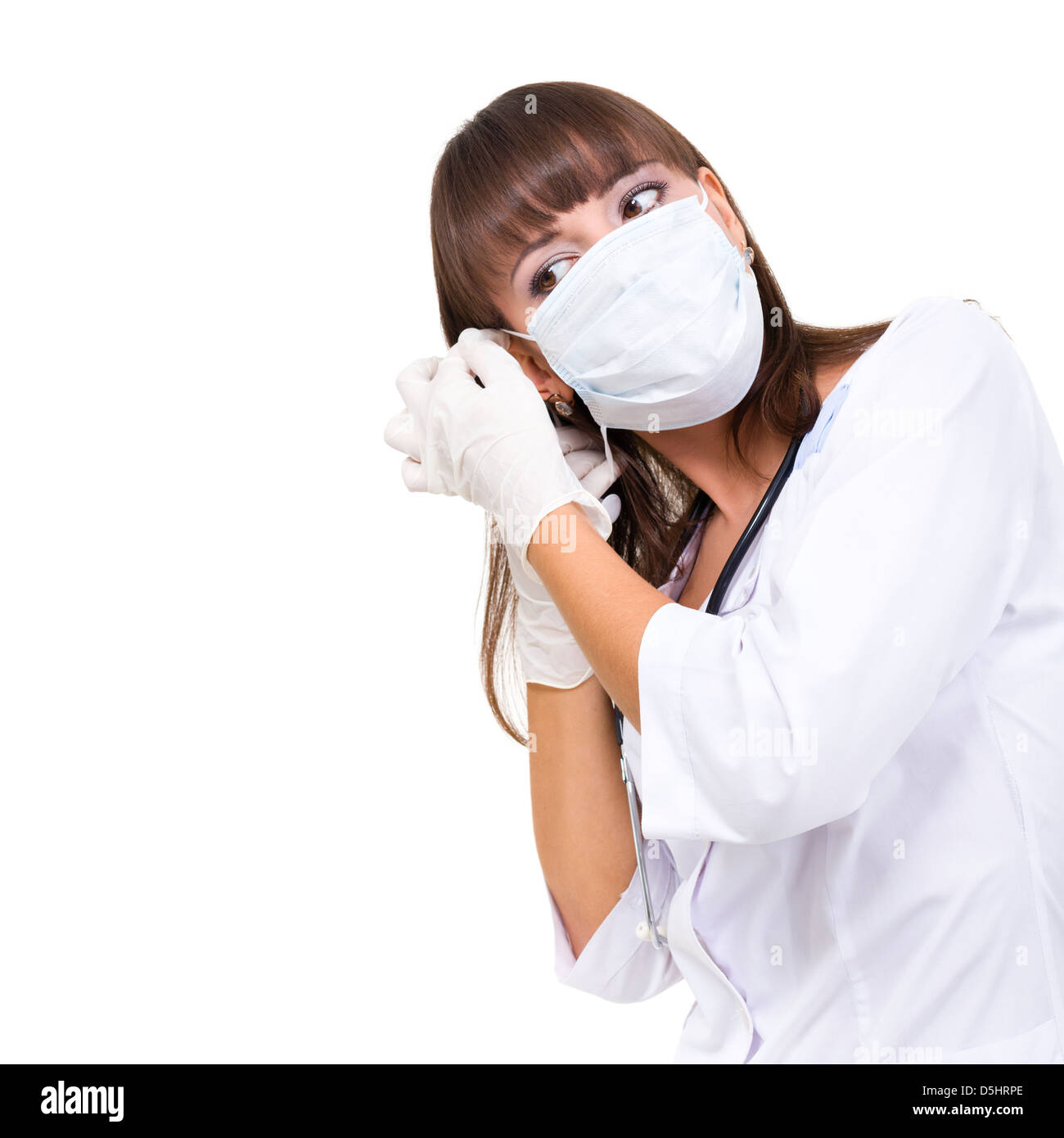 female doctor or nurse with mask Stock Photo - Alamy
