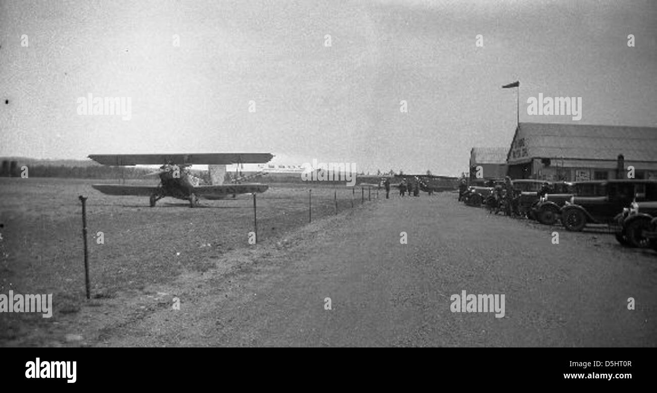 This 1920s airport view highlights the early years of aviation ...