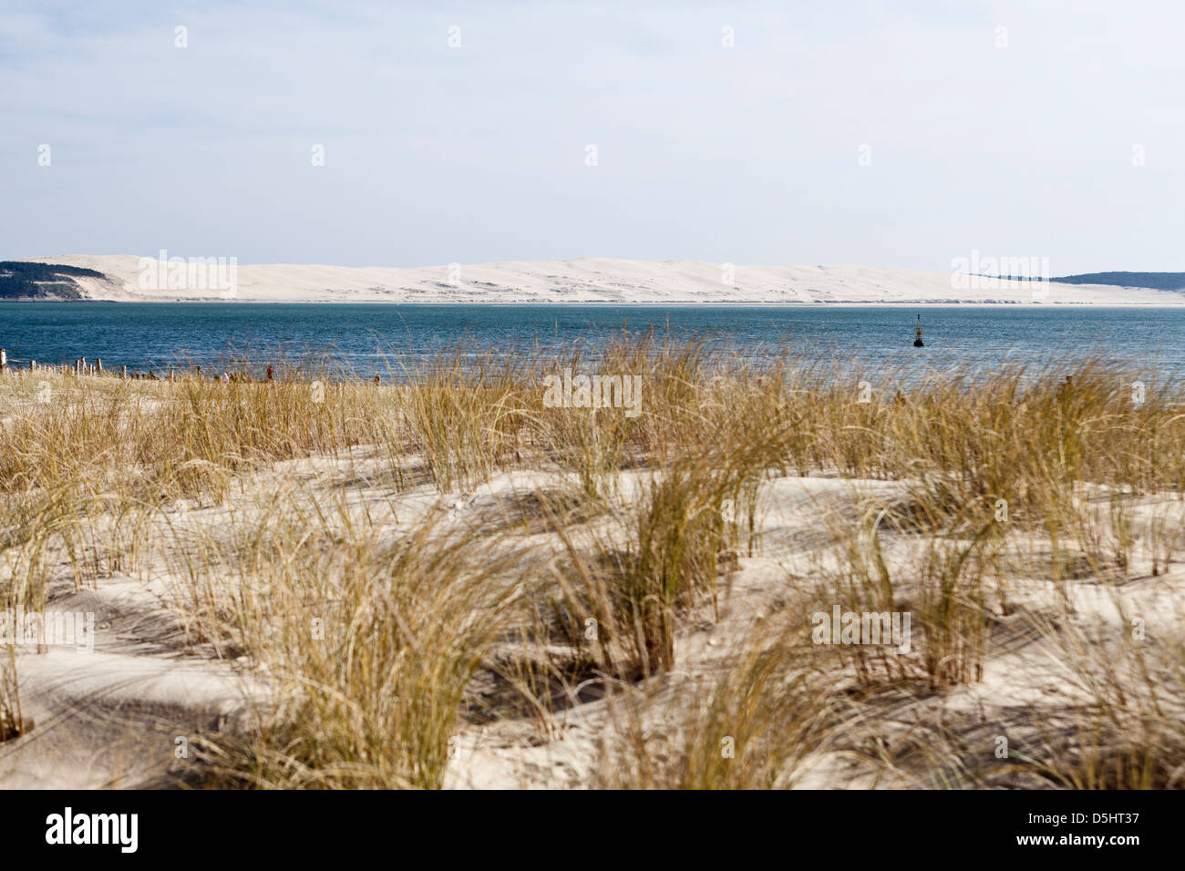 A view of the dune of Pyla from the point of Cap-Ferret, France Stock ...