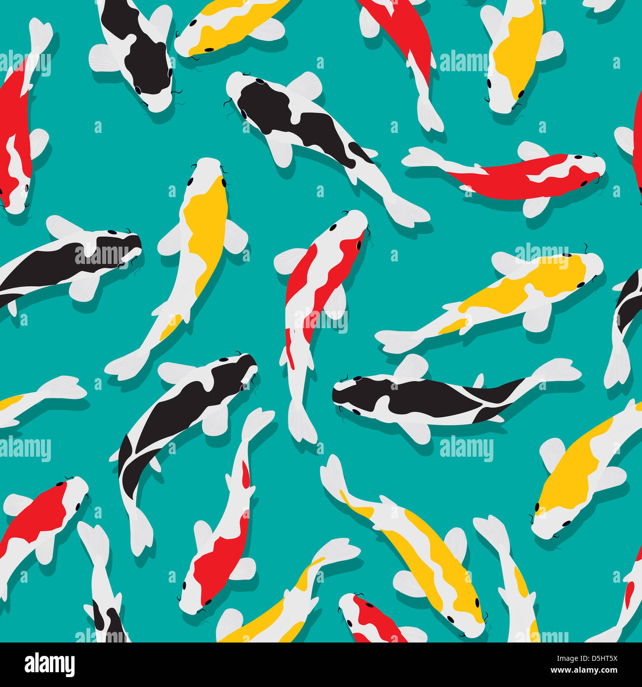 Seamless pattern design with colored koi fish Stock Photo - Alamy