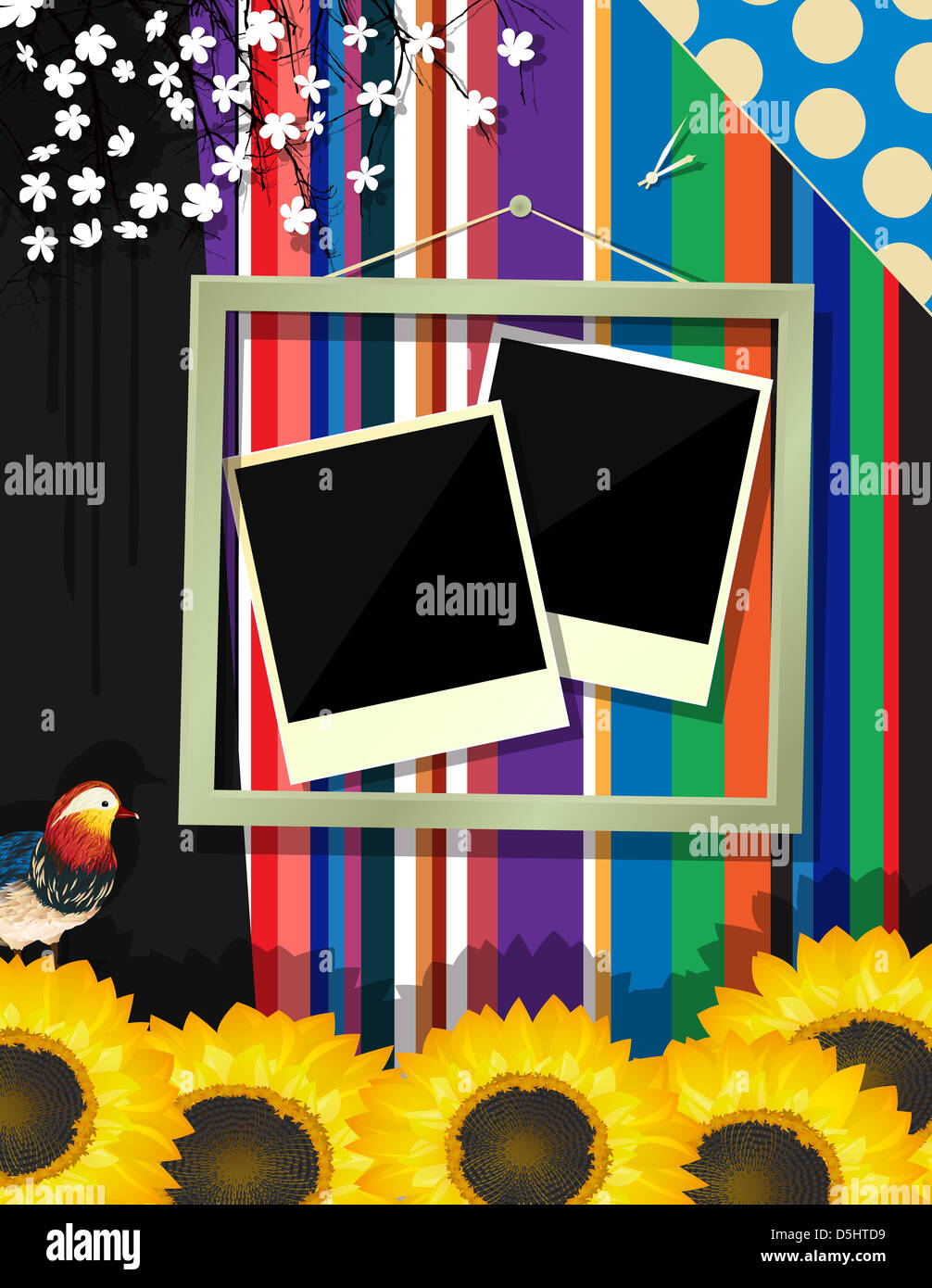Scrapbook design decorated frame, abstract art Stock Photo - Alamy