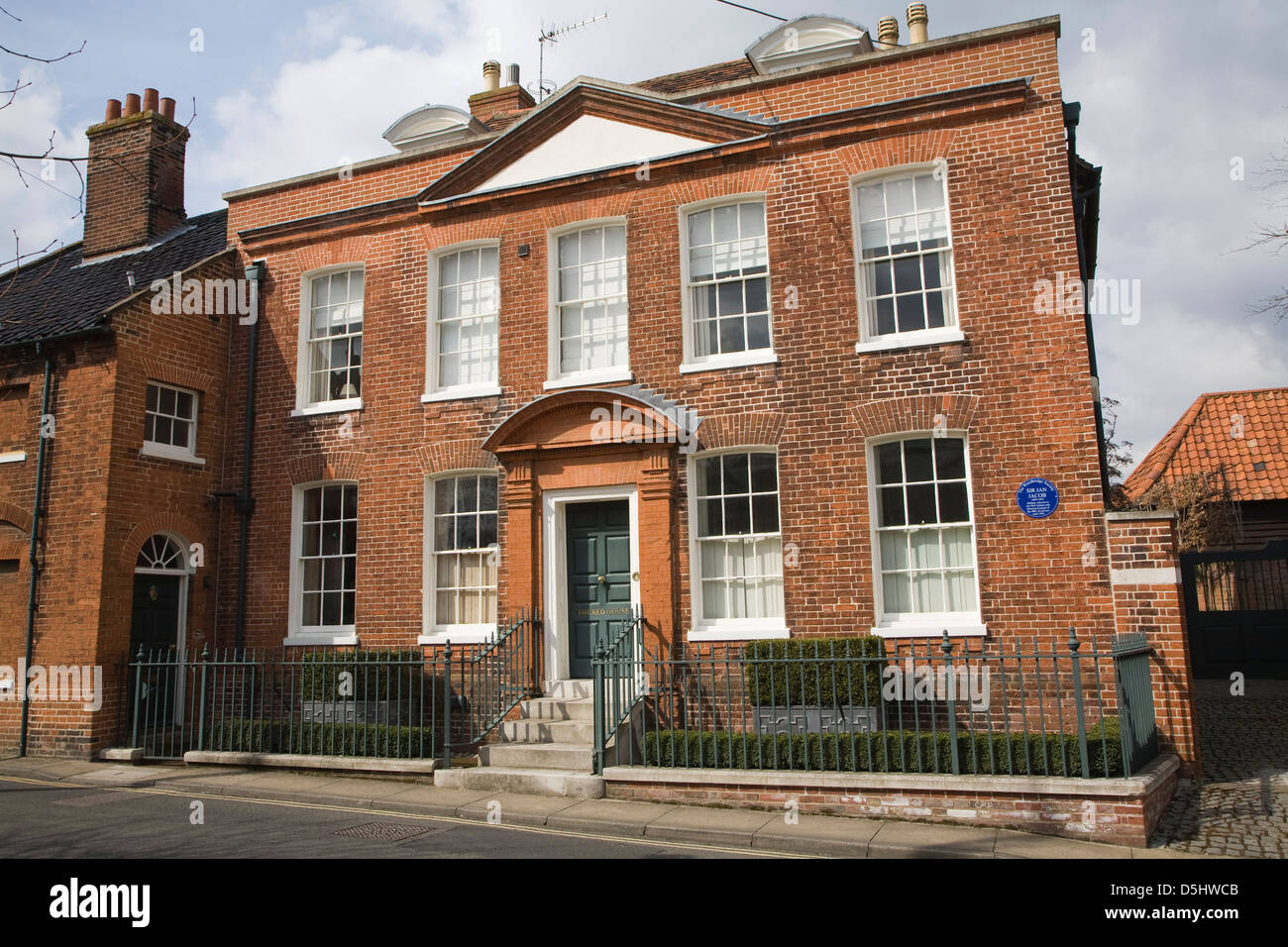 Georgian frontage of the Red House, Cumberland Street, Woodbridge ...