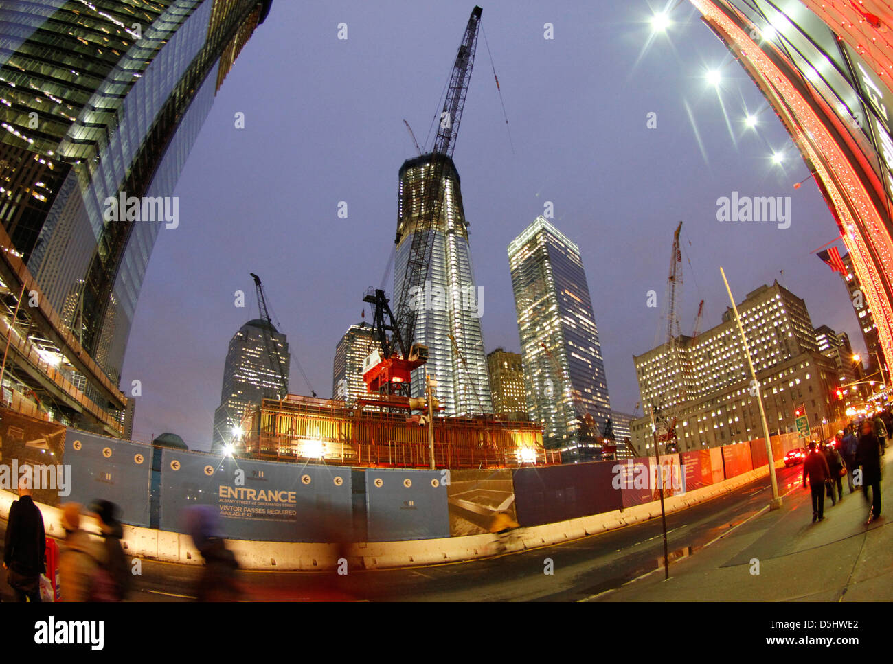 Ground zero construction works on the evening Stock Photo - Alamy