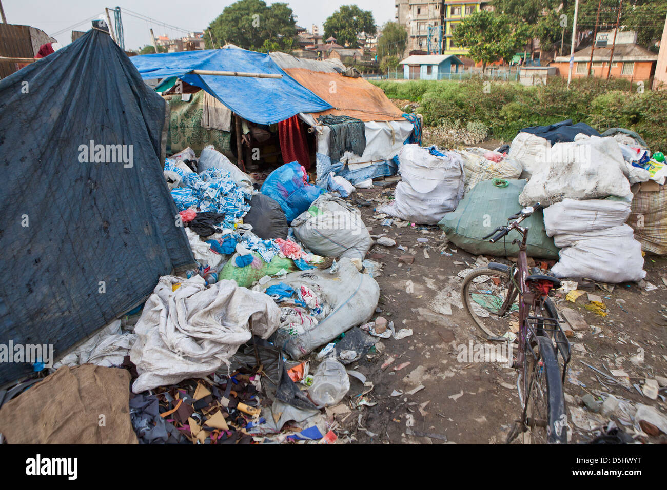 A family home in a slum in Kankeshori area of Kathmandu, Nepal Stock ...