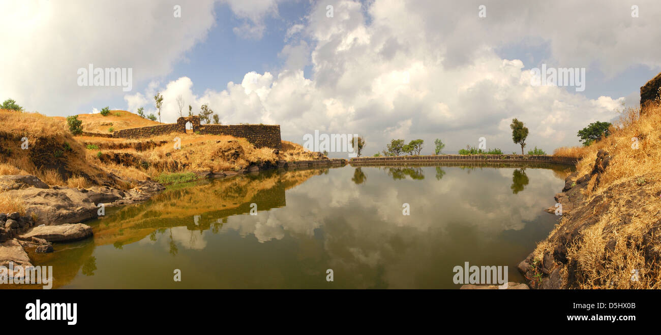 Padmavati Lake on top of Rajgadh Fort in Maharashtra Stock Photo - Alamy
