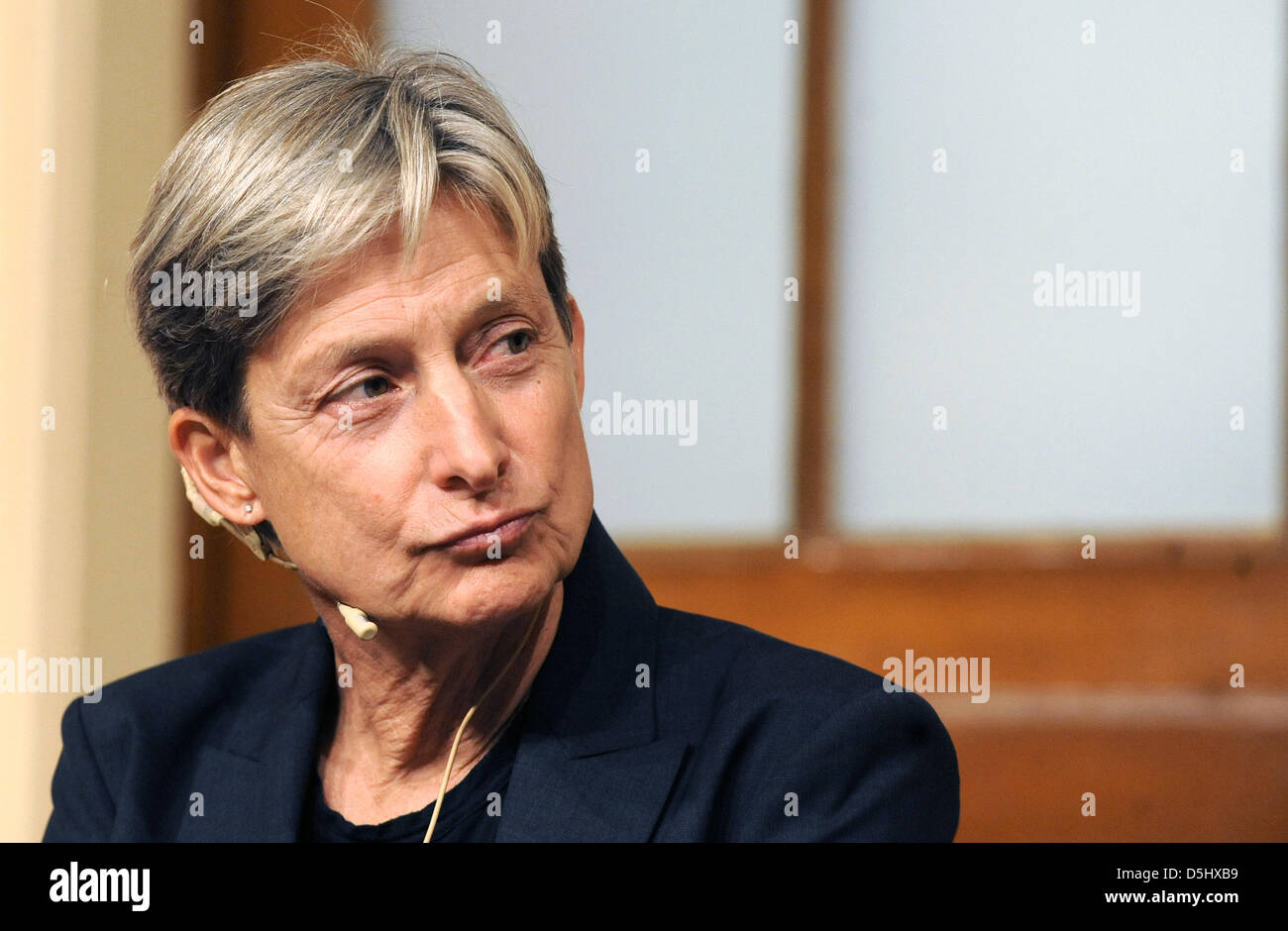 American philosopher Judith Butler attends the discussion 'Does Zionism ...