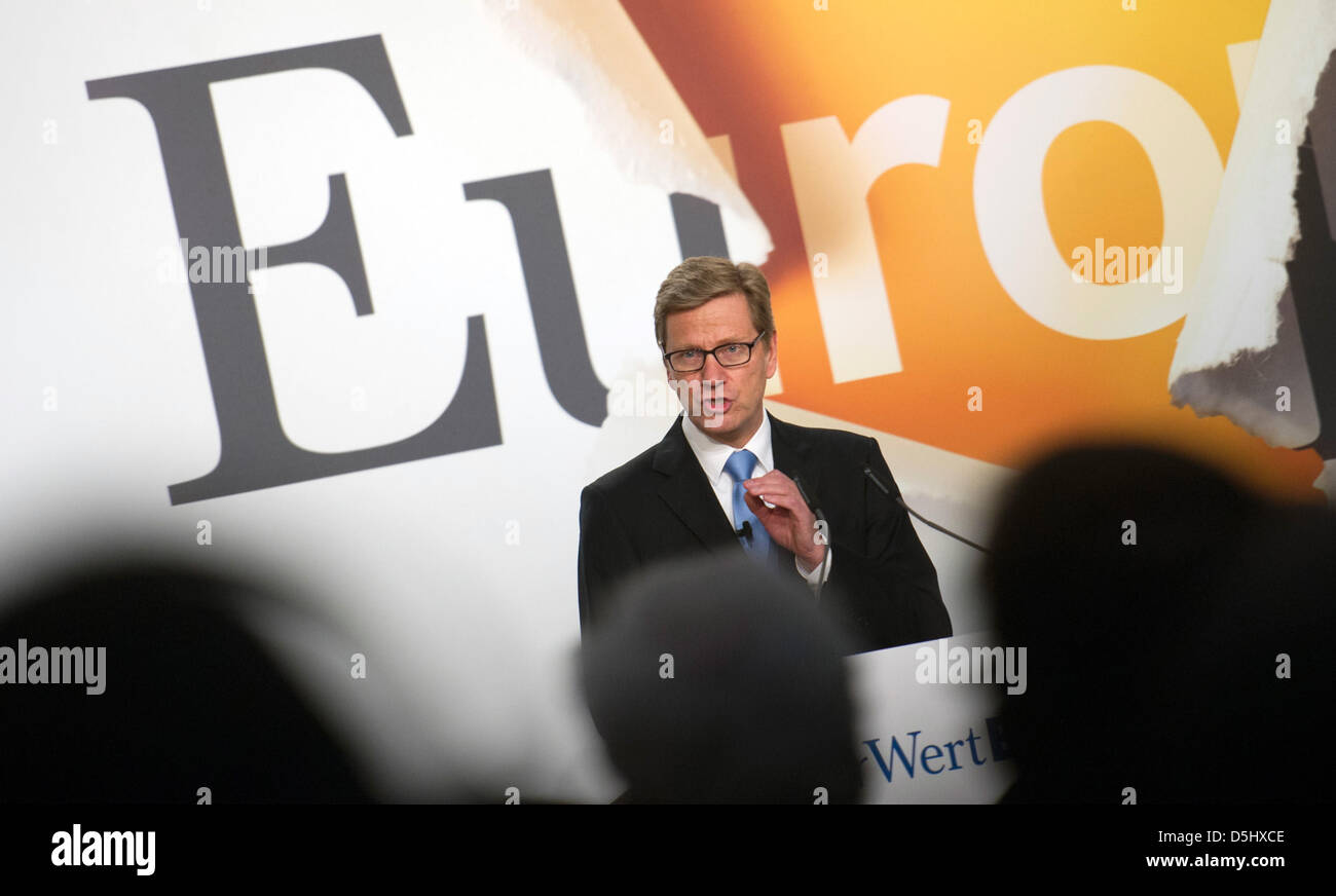 German Foreign Minister Guido Westerwelle opens the conference 'The ...