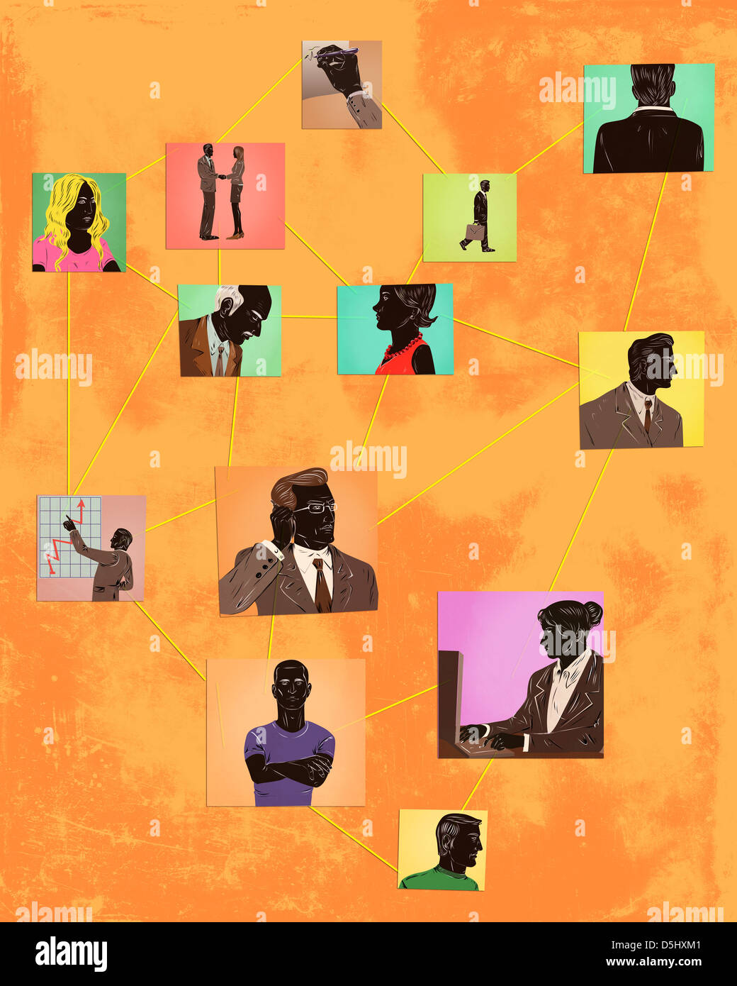 Illustrative image of people connected together representing social ...