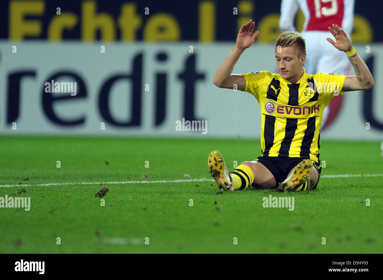 Dortmunds Marco Reus reacts during the UEFA Champions League group D ...