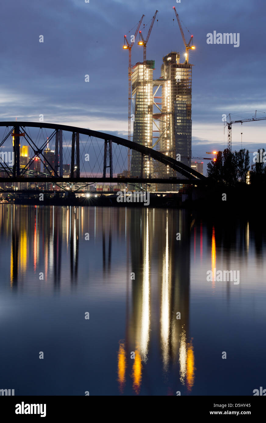 View of the construction site of the new headquarters of the European ...