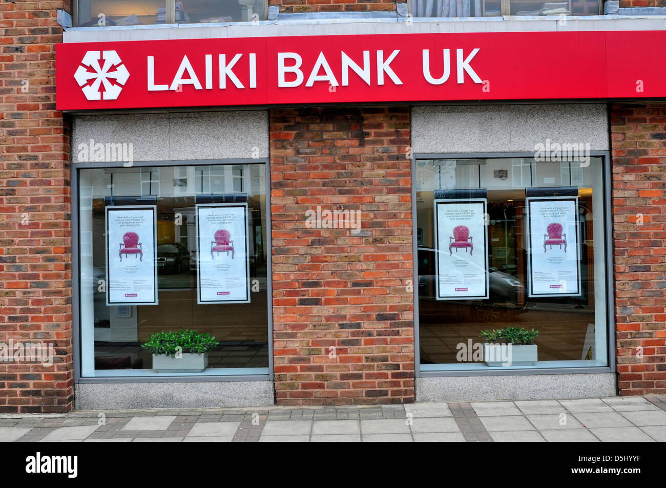 A view of a branch of Laiki bank UK in Finchley, north London, UK Stock ...