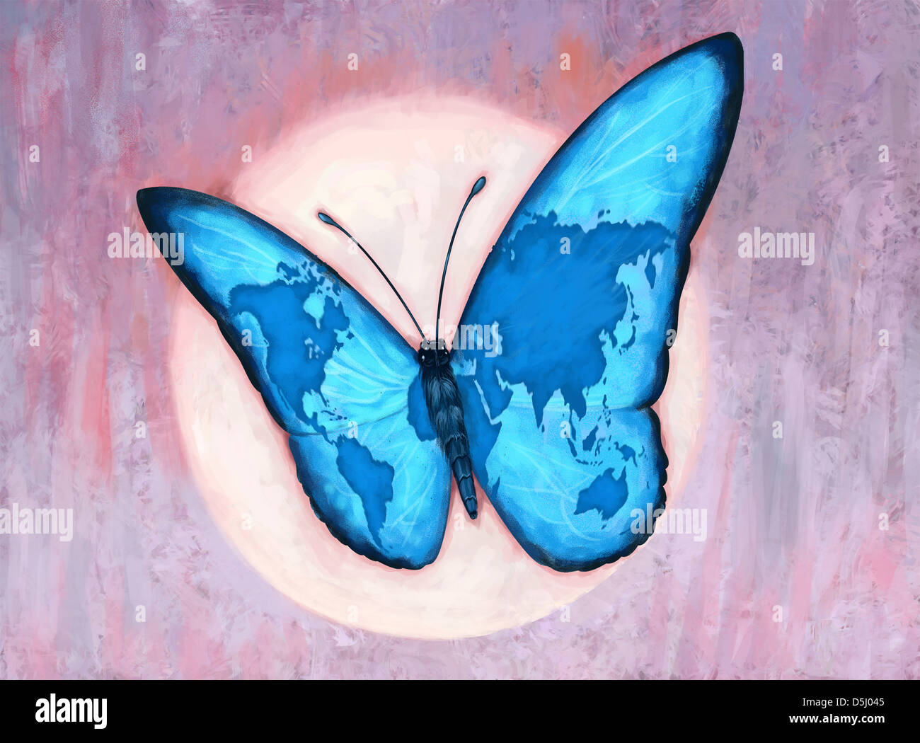 Map of the world illustration hi-res stock photography and images - Alamy