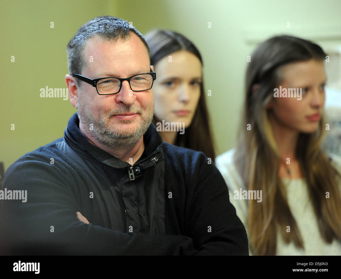 Movie director Lars von Trier (L-R) and actresses Stacy Martin and Mia ...