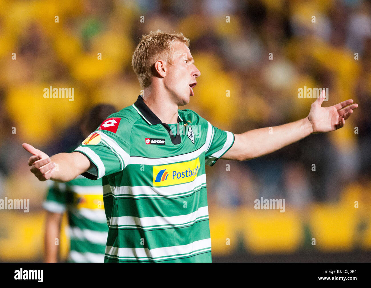 Mike Hanke of Moenchengladbach reacts during the UEFA Europa League ...
