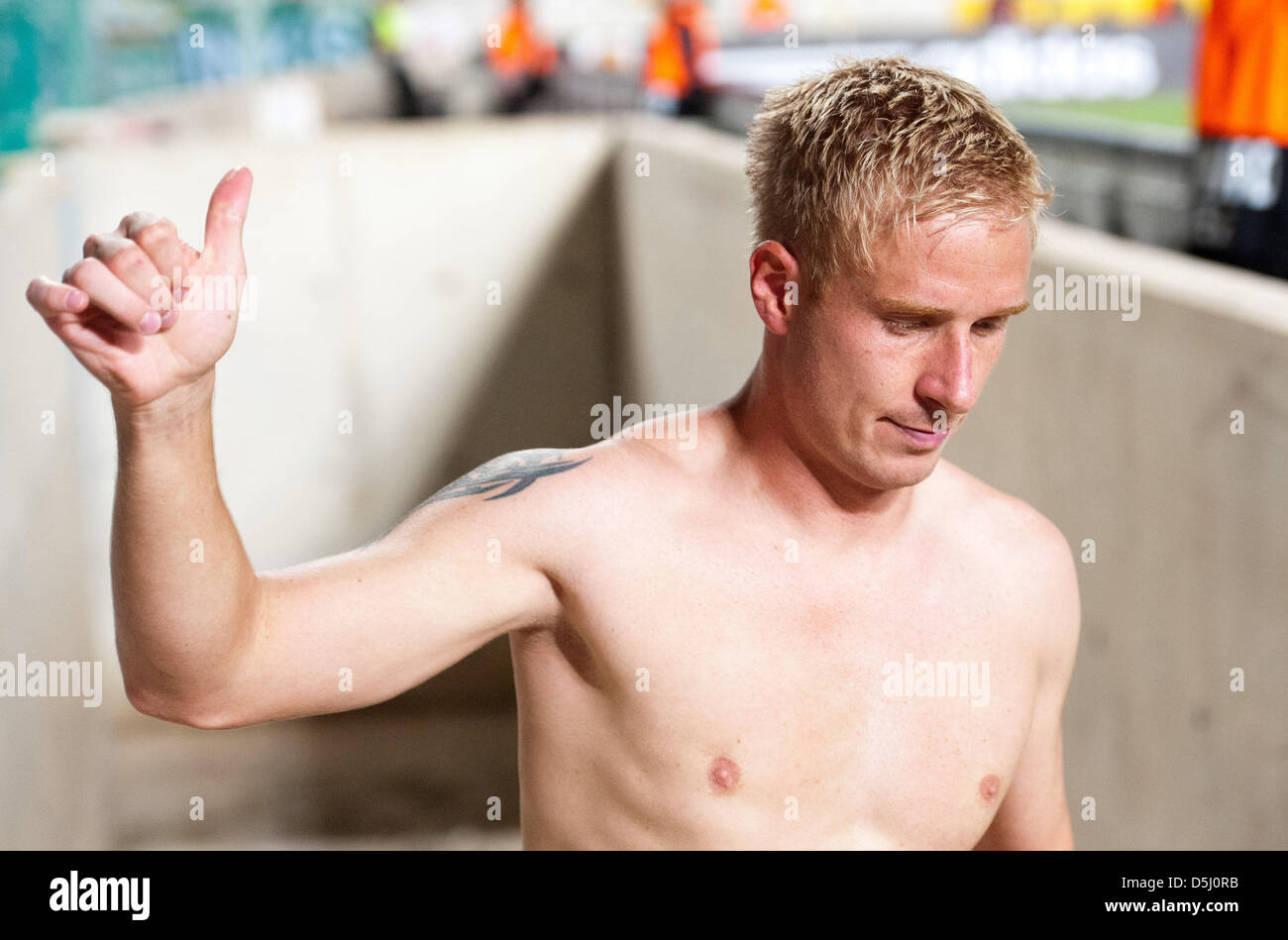 Mike Hanke of Moenchengladbach reacts after the UEFA Europa League ...