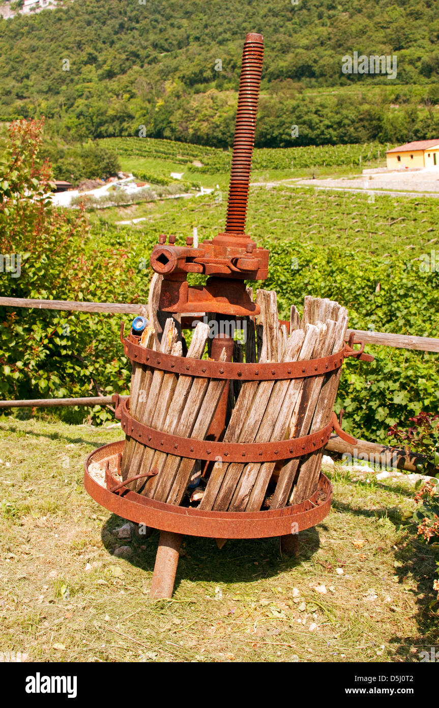Old wine making device, Boscaini Carlo winery, Italy Stock Photo - Alamy