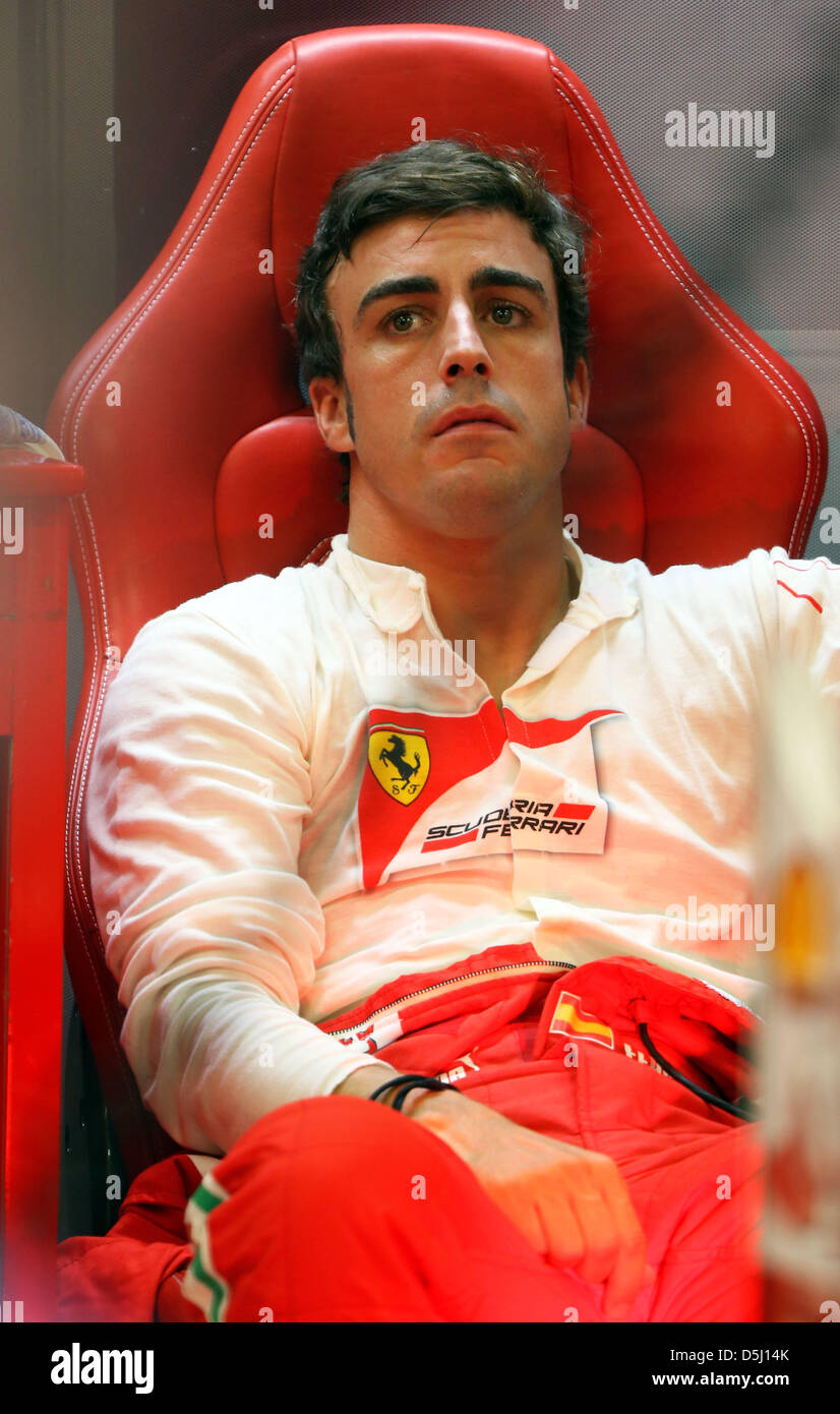 Spanish Formula One driver Fernando Alonso of Ferrari prepares for the ...