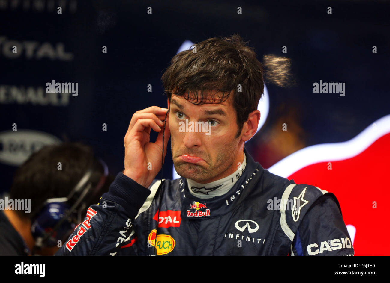 Australian Formula One driver Mark Webber of Red Bull prepares for the ...