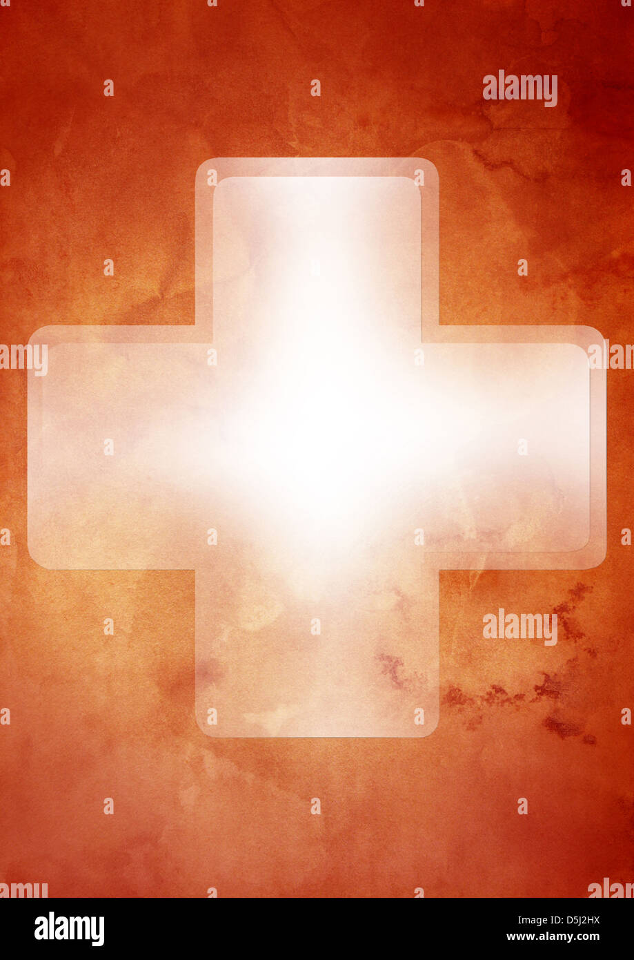 Illustration of first aid sign over colored background Stock Photo - Alamy