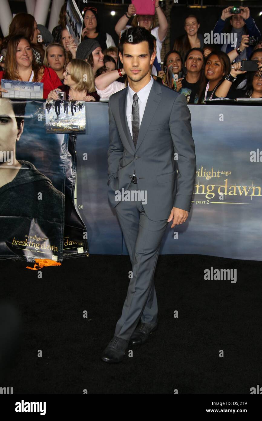 Actor Tyler Lautner arrives at the world premiere of "The Twilight Saga ...