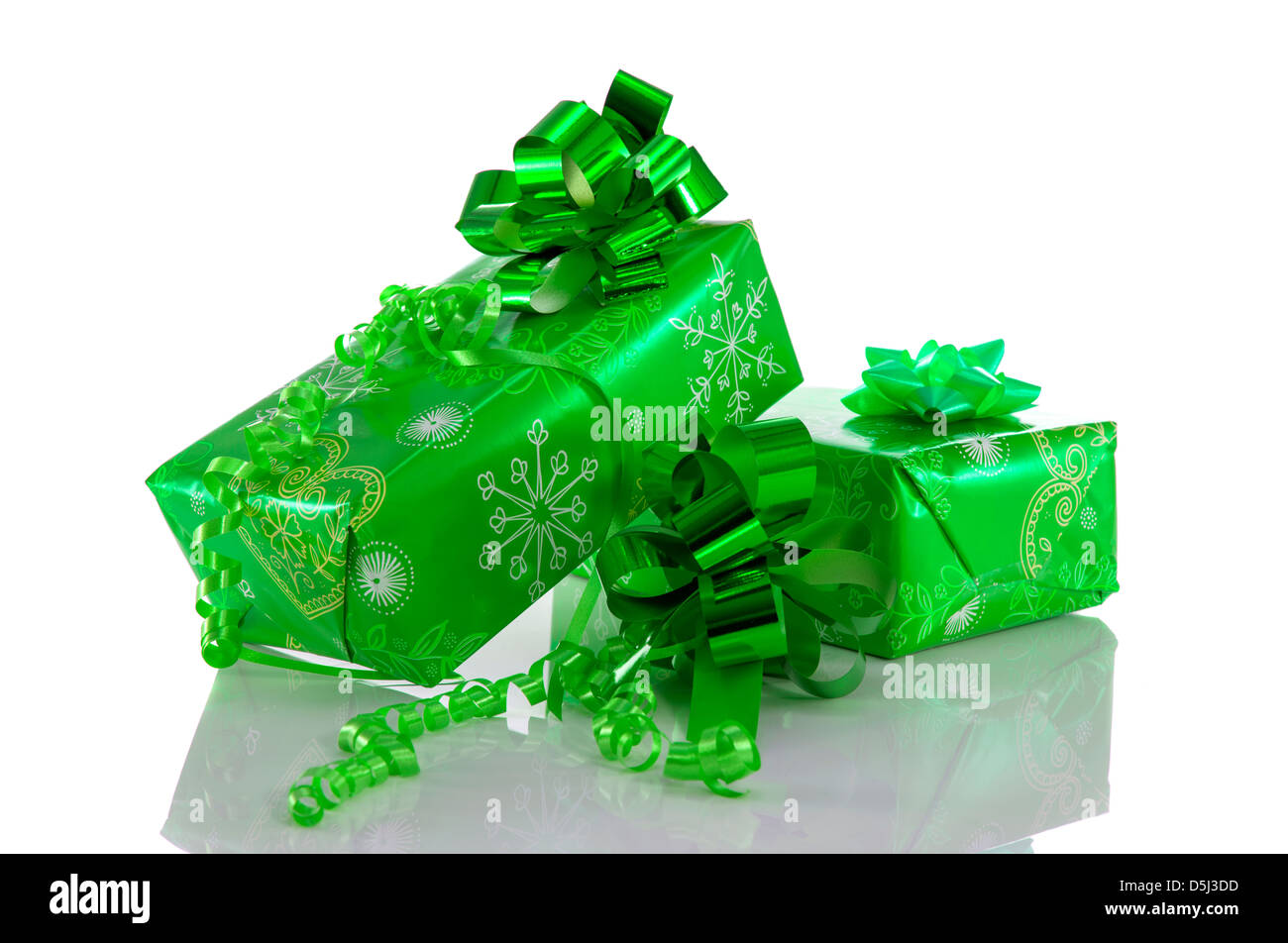 Green present hi-res stock photography and images - Alamy