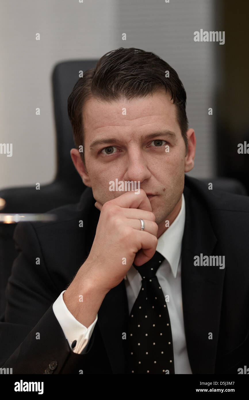 Lawyer Wolfgang Stahl sits at his desk in his office in Koblenz ...