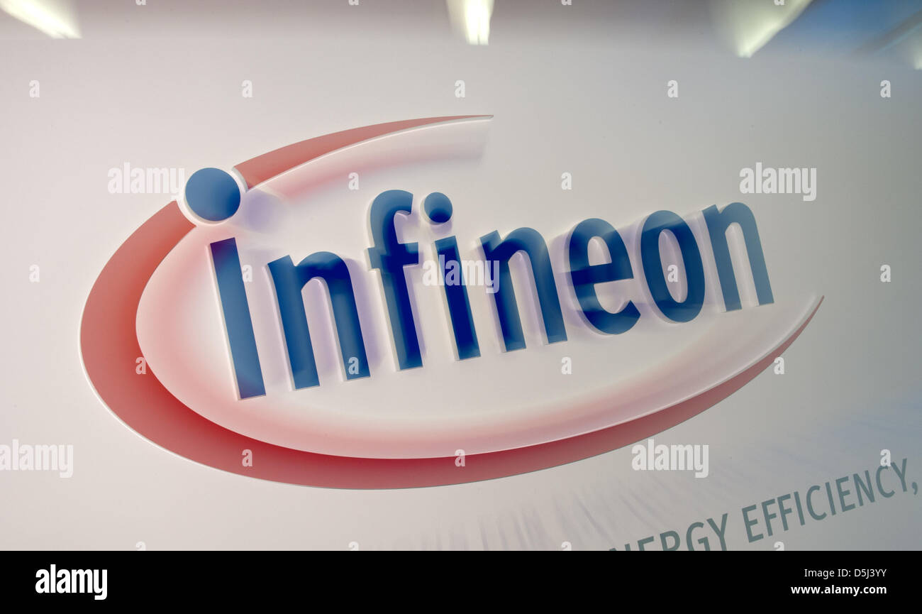 The logo of the German semiconductor manufacturer Infineon is pictured ...