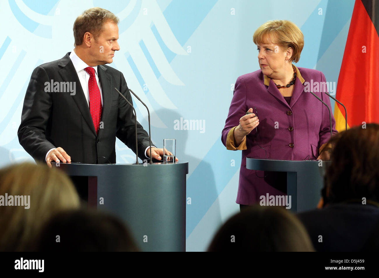 German Chancellor Angela Merkel (CDU) and Polish Prime Minister Donald ...
