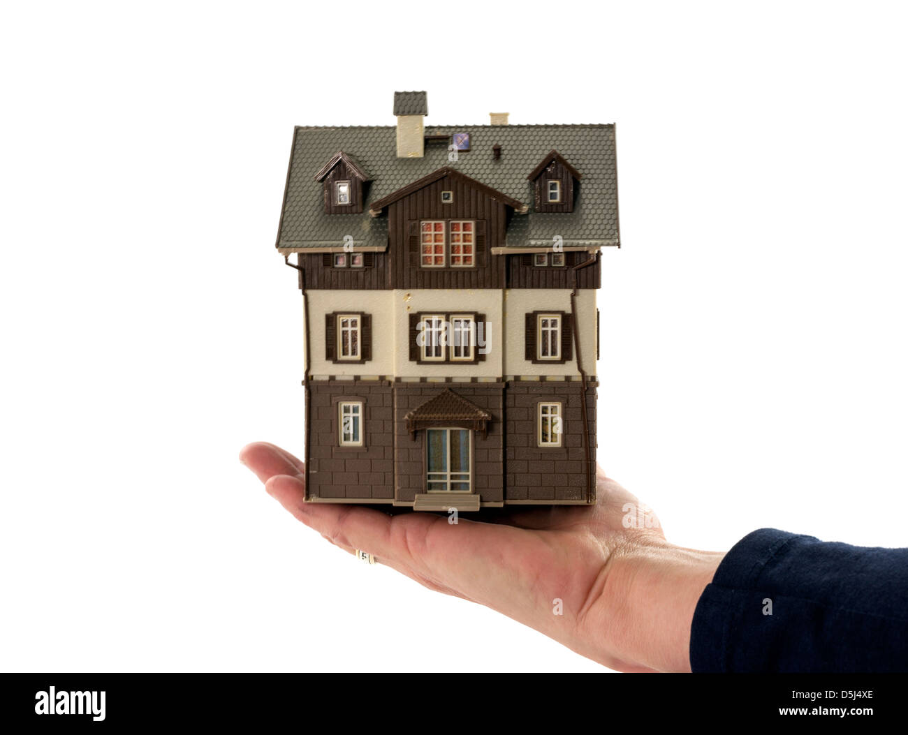 hand holding house with white background Stock Photo - Alamy