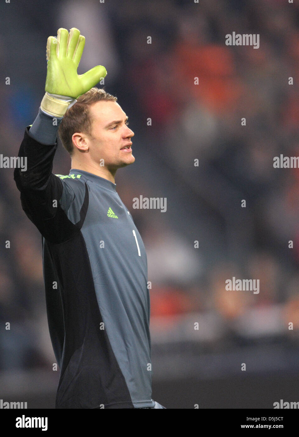 Germany's goalkeeper Manuel Neuer reacts during the international ...