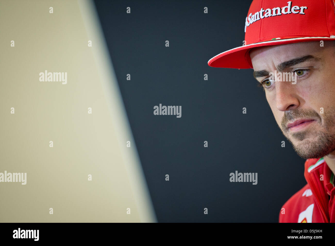Spanish Formula One driver Fernando Alonso of Ferrari attends the press ...