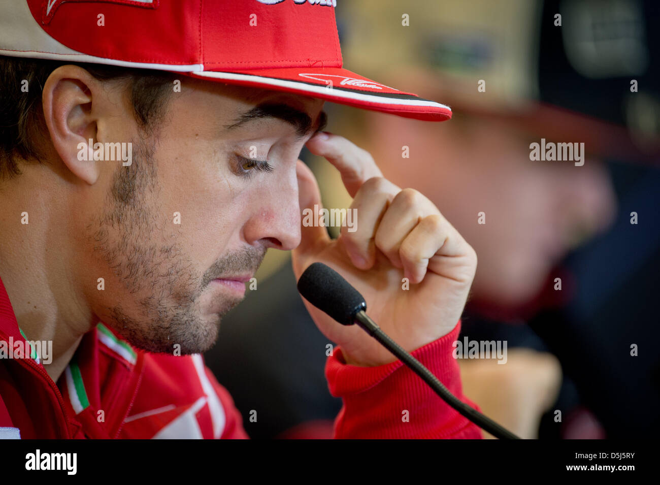Spanish Formula One driver Fernando Alonso of Ferrari takes part in the ...