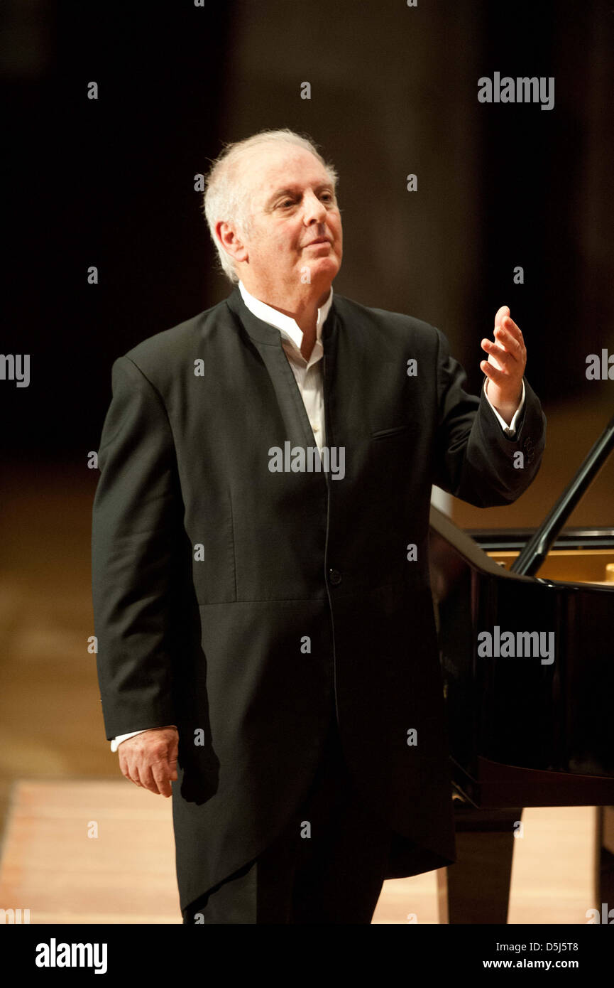 Conductor and pianist Daniel Barenboim bows before the audience after ...