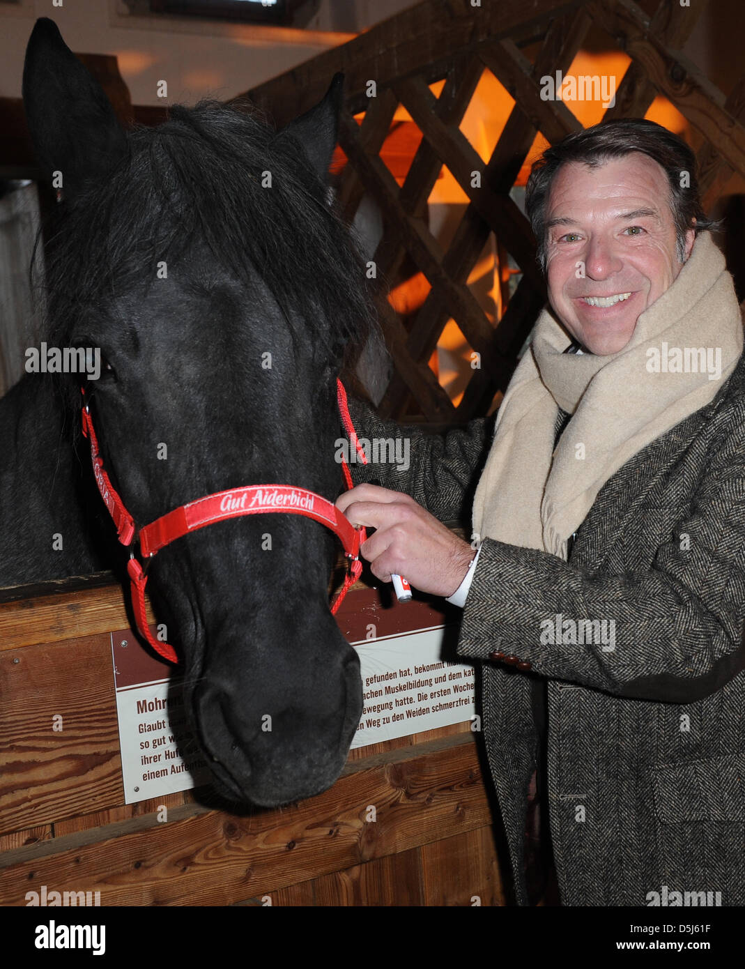 Singer Patrick Lindner poses for the camera with a horse during the ... Singer Patrick Lindner poses for the camera with a horse during the ...