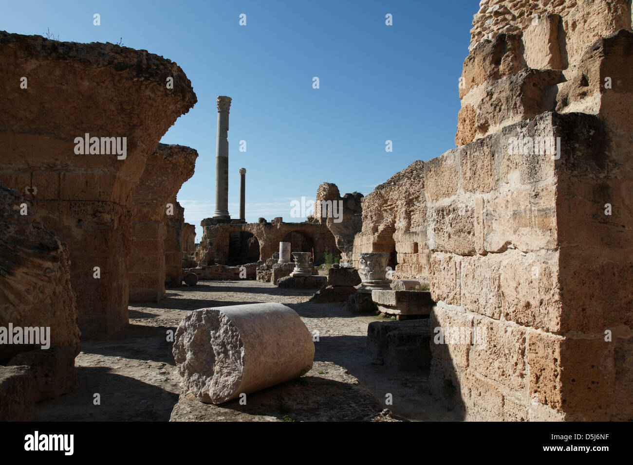 Foundations of the 2nd Century AD Roman Antonine Baths at Carthage ...