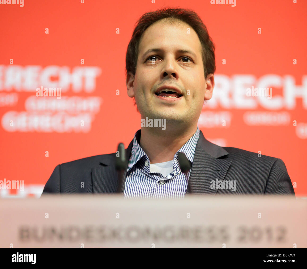 German chairman of the Young Socialists in the SPD (JUSOS), Sascha Vogt ...