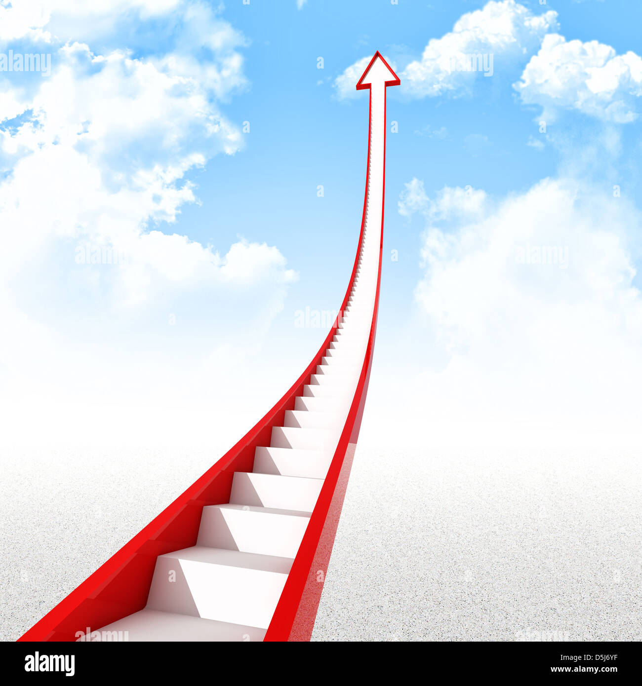 stair inside of red 3d arrow move up Stock Photo - Alamy