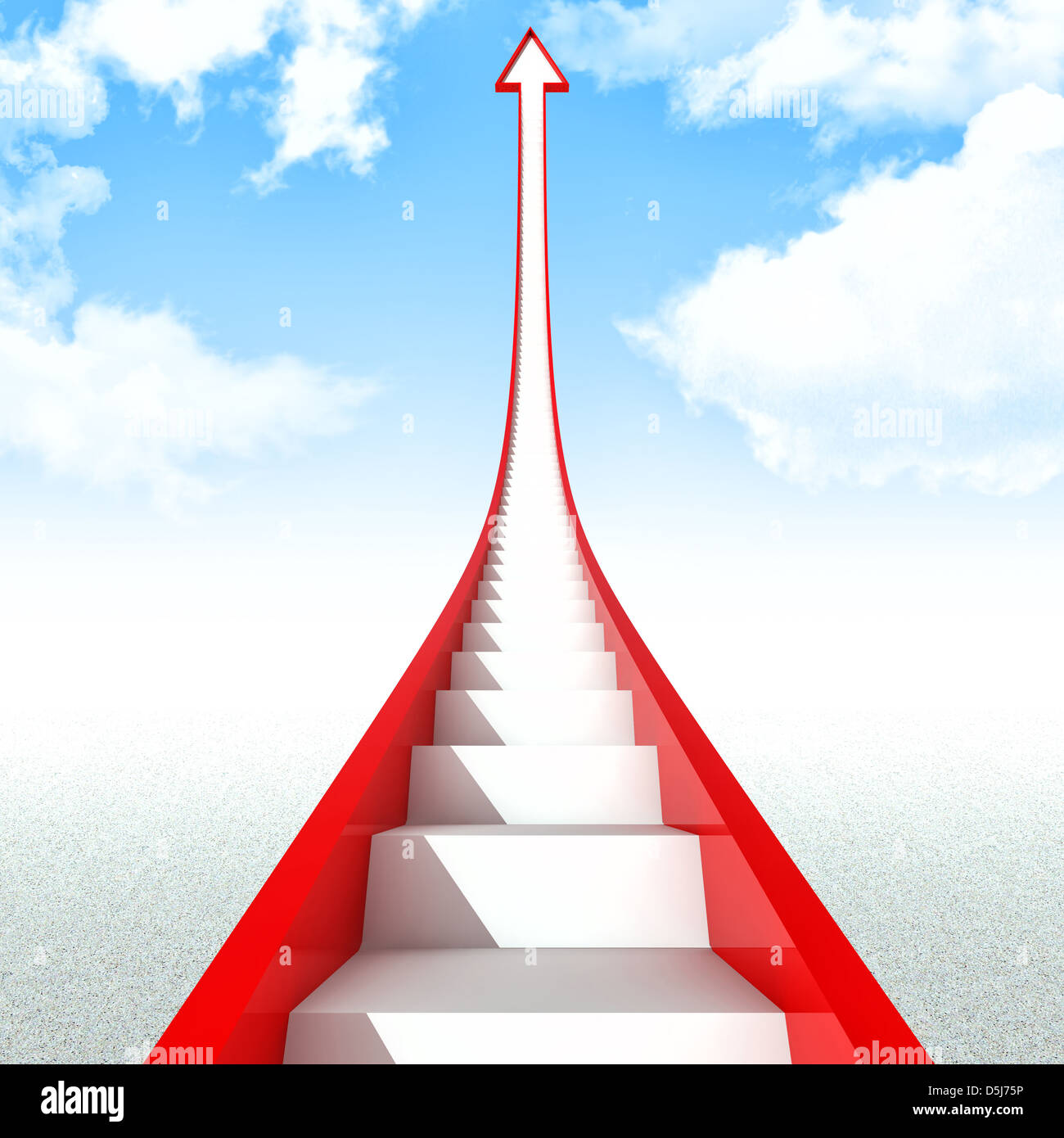 stair inside of red 3d arrow move up Stock Photo - Alamy
