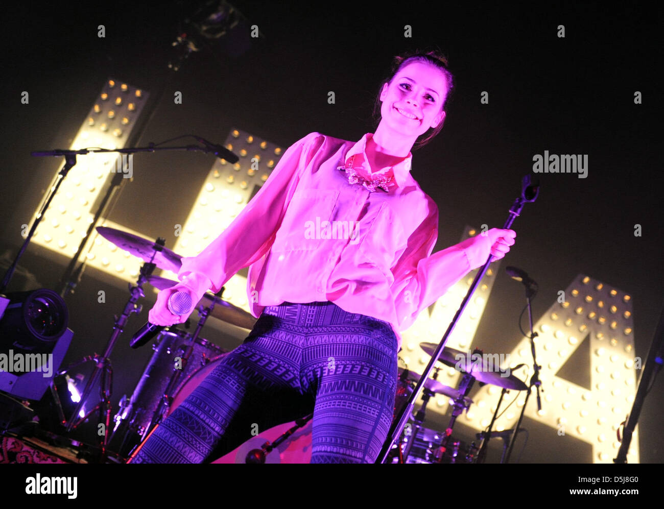 Singer Lena Meyer-Landrut stands on stage at Theaterhaus in Stuttgart ...