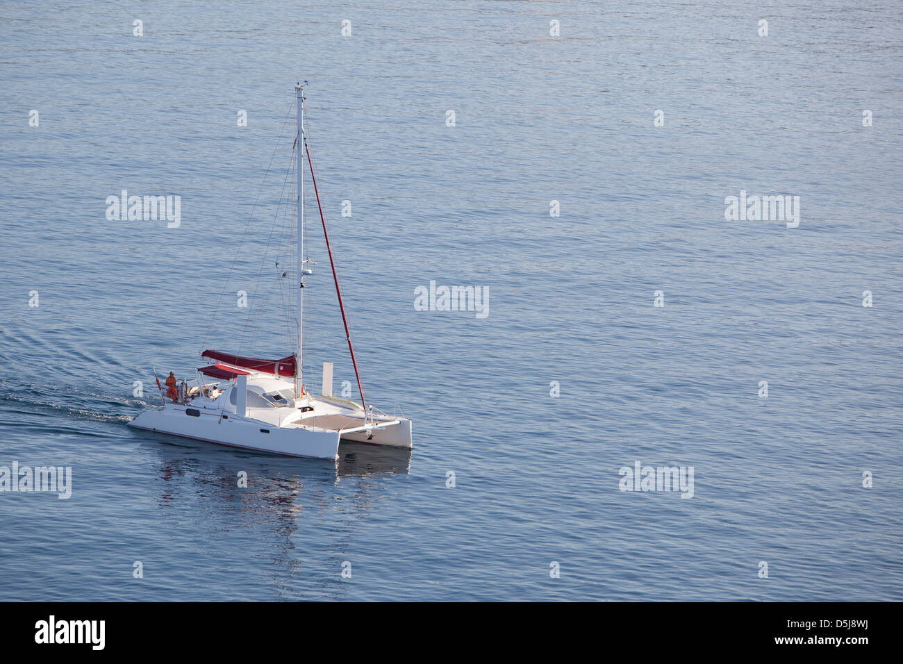 Catamaran boat Mediterranean sea Stock Photo - Alamy