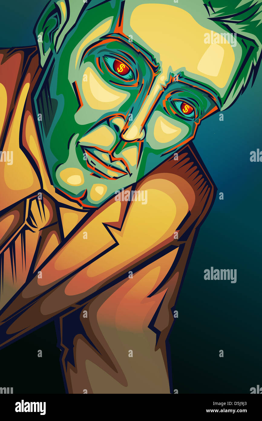 Money greed painting hi-res stock photography and images - Alamy