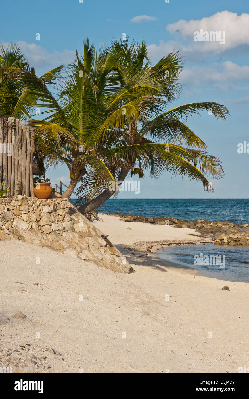 scenic view, Maya Riviera beach, Yucatan, Mexico Stock Photo - Alamy