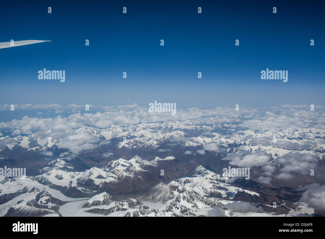Aerial view looking over China from the window of a plane Stock Photo ...